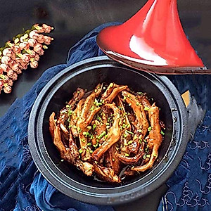 JINXIU Casserole Cast Iron Tagine Pot, Enameled Cast Iron Tangine with Lid for Different Cooking Styles and Temperature Settings, Colorful (Color : Blue)