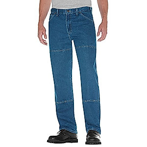 Dickies mens Relaxed Fit Workhorse jeans, Stone Washed Indigo Blue, 34W x 34L US