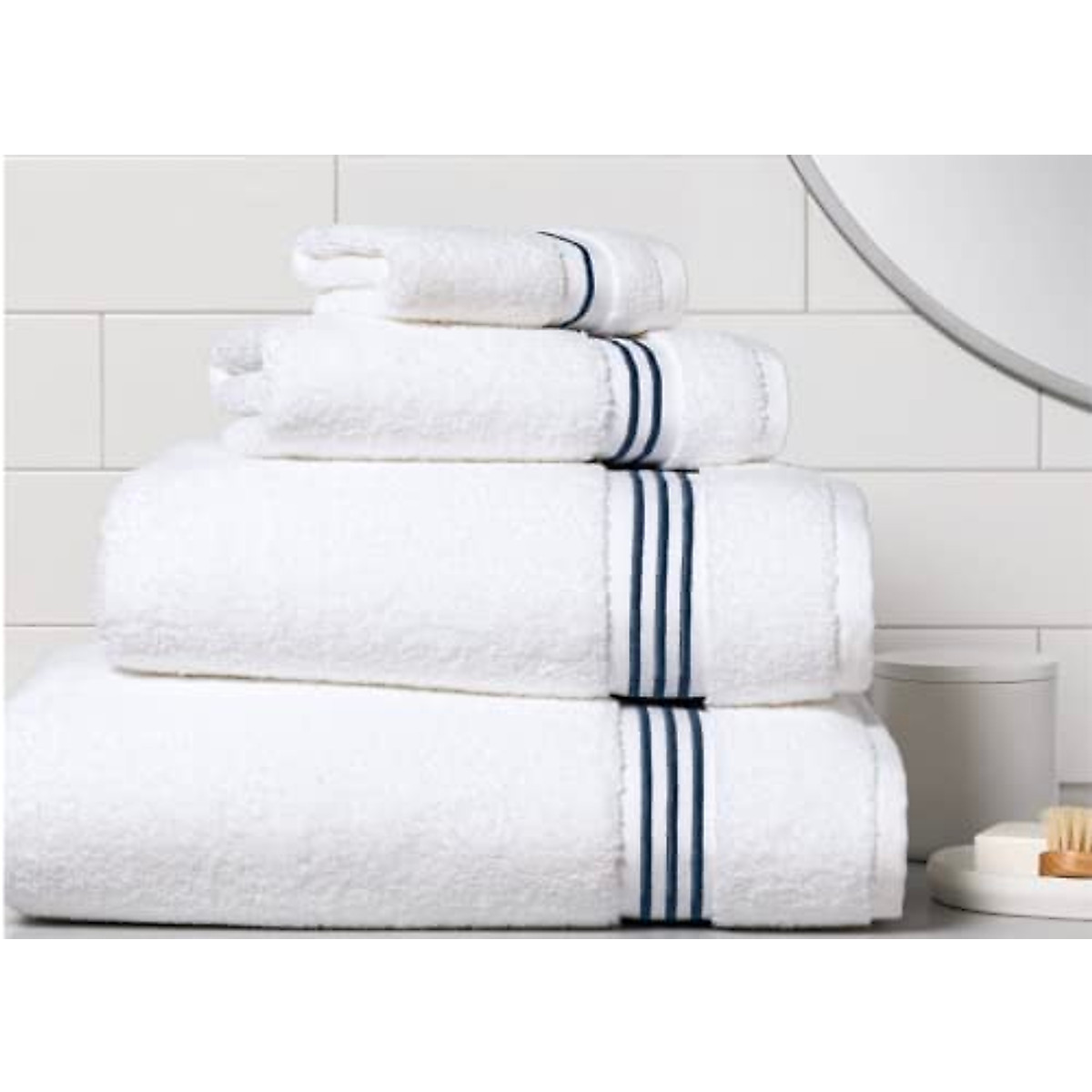 SIMPLI-MAGIC 79509 8-Piece Premium Set, 2 Bath, 2 Hand, 4 Wash Cloths, 100% Ring Spun Cotton Highly Absorbent Towels for Bathroom, Gym, Hotel, and Spa, (2) 27" X 54" (2) 16" x 30" (4) 13" x 13", Black