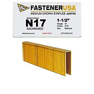 1-1/2" Leg x 7/16" Crown 16GA GALV N17 Staples 5,000ct | N17J