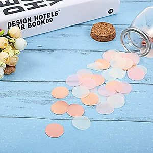TecUnite Rose Gold Pink Confetti Tissue Paper Table Confetti, 1.76 oz