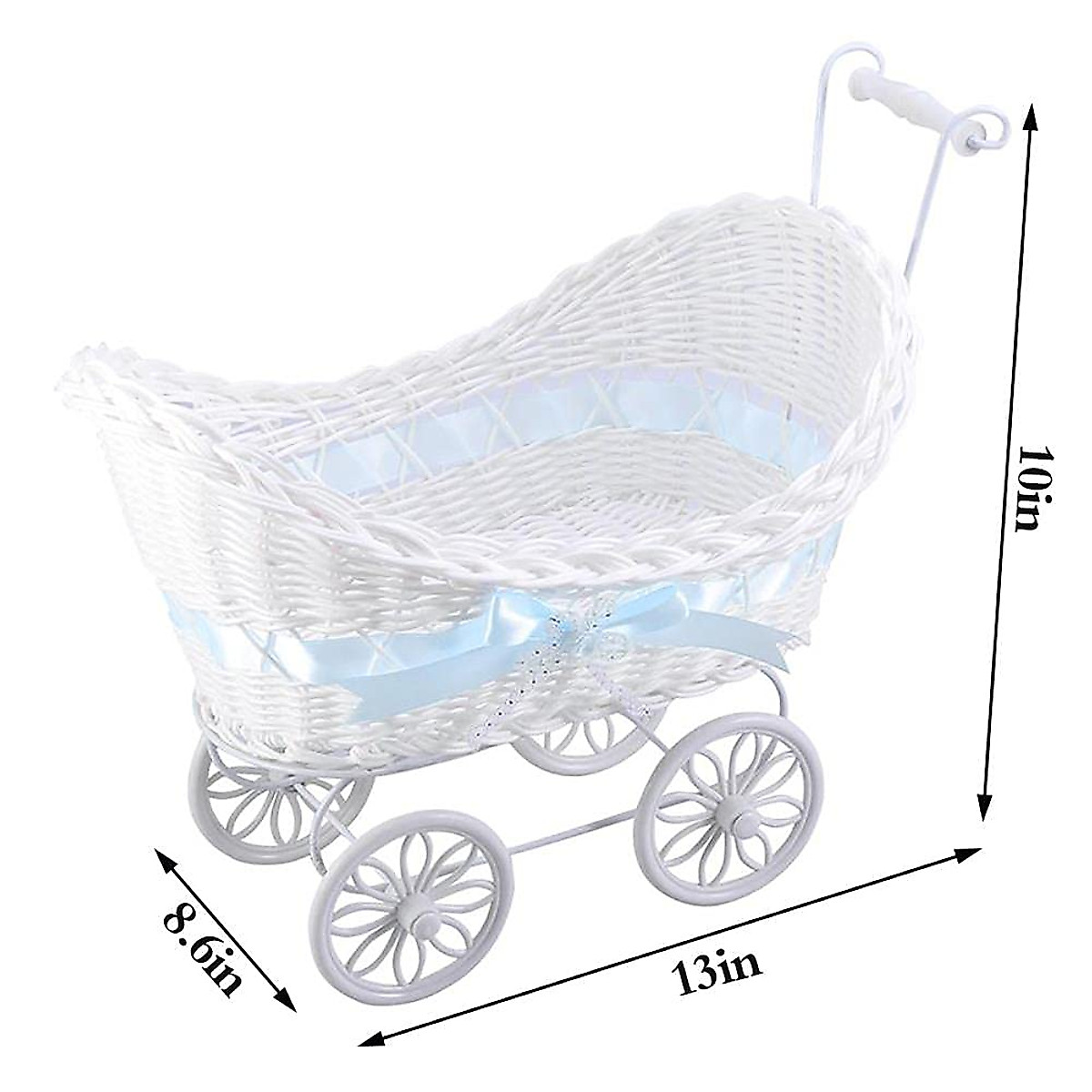 Large Tricycle Artificial Flower Vase Plant Stand-Rattan Basket Handmade Tricycle Planter Garden Decor,Bike Bicycle Pot for Weddings Home Decor Props Gift Table Centerpieces Arrangement Ornament