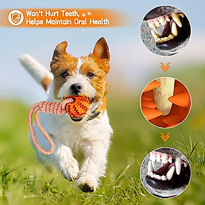 Generic Puppy Toys Interactive Dog and cat Toys Balls for Small Medium Dogs Chew Teething Teeth Cleaning Treat Dispensing (1pack) Durable Rubber Ball Dog Rope Toy for Tug of War Playing (Red)
