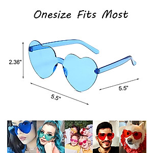 KICOFIT Sunglasses Women Girls Halloween 80s Neon Accessories Party Favor Heart Shape Candy Lover Outfit (12, Multi-color)