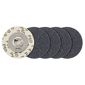 Dremel EZ Lock 60 Grit Sanding Discs for Rotary Tools, 5-Pieces (EZ411SA)