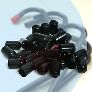 Aopin Bolt Caps Screw Thread Protectors Rubber Round End Cap Cover 0.79 Inch (20mm) PVC Flexible Tubing Pipe Protective Bolt Safety Cover | for Pipe Post Tubing Rod Cover 10 Pcs (Black)