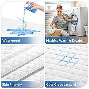 Pro Goleem Pack and Play Mattress, Trifold Fitted Waterproof and Portable Pad Soft Mini Crib Mattress for Toddlers, 38 X 26 X 2.25 Inch