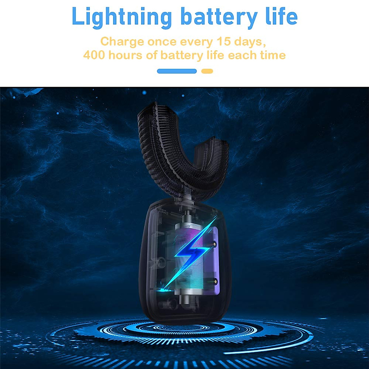 BASHUO Kids Ultrasonic Electric Toothbrush, 6 Gear Speed Mode IPX7 for Sensitive Teeth 360° Oral Cleaning U Shaped Toothbrush for Children Toddler 2-7 Years Old (Pink)