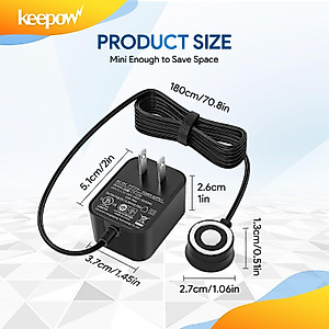 KEEPOW Vacmop Charger Replacement for Shark VM252 VM252C QM250 Vacmop Cordless Hard Floor Vacuum Mop, 13.3V Magnetic Power Cord Charger