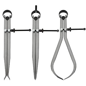 3 Piece Spring Caliper / Divider Set, 8 inches Inside Spring Outside Divider Caliper Set, Calipers Measuring Tool for Wood Turning Lathe Projects