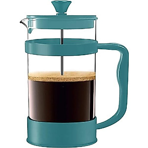 Kitchen Accessories Espresso and Tea French Press with Triple Filters, 34 Ounce (Color: Aqua)