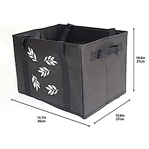 kaenne 3-pack Cube Storage Bins, Black Leaves Cube Storage Bins, Foldable Storage Cubes,fabric Storage Cubes, Cube Storage Organizer, Collapsible Storage Bins