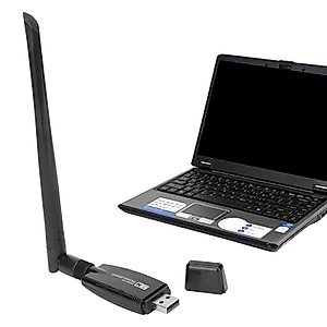 Zyyini WiFi Adapter Card Receiver, 300Mbps USB2.0 W60 5DB RTL8192EU Portable WiFi Adapter Card with Antenna,for Android, for Linux, for Windows XP, for Win7, for Win8, for Win10 Systems