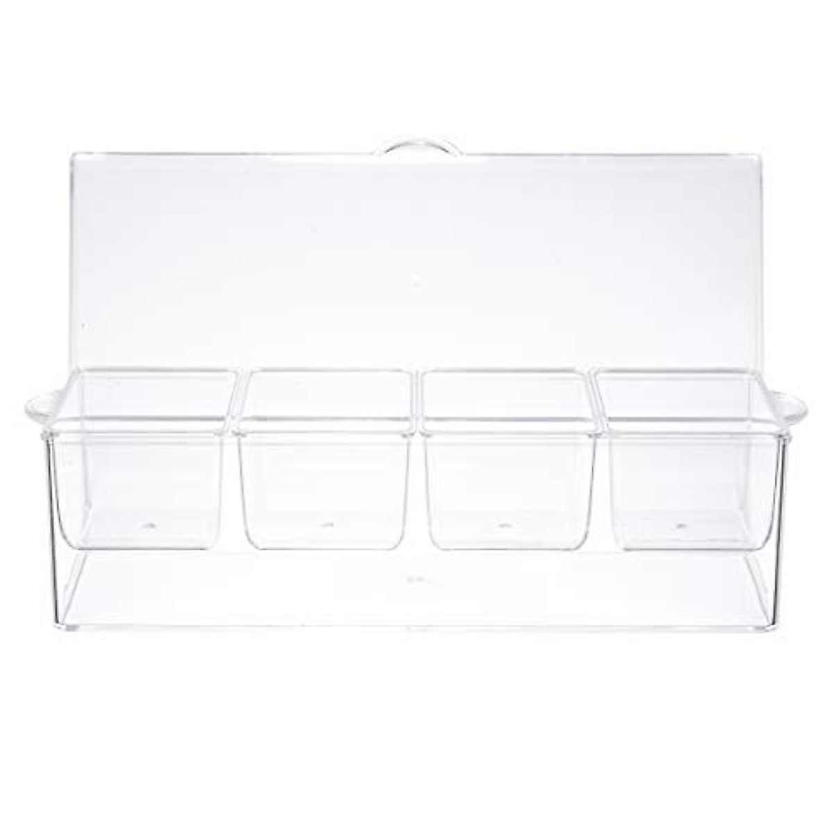 Tablecraft 10008 Bar Condiment Holder, Four - 1.5 Pint Inserts, Clear