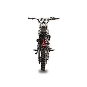 SYX MOTO 125cc Dirt Bike for Teens 12+yrs 4-Stroke Gas-Powered Dirt Bike Off-Road Motorcycle Electric Start Fully Automatic Transmission, Roost 125-1f, Black/White