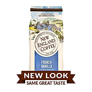 New England Coffee French Vanilla Medium Roast Ground Coffee, 22oz Bag (Pack of 1)
