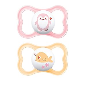 MAM Air Printed Silicone Pacifier - Girl - 6+ Months 2 count