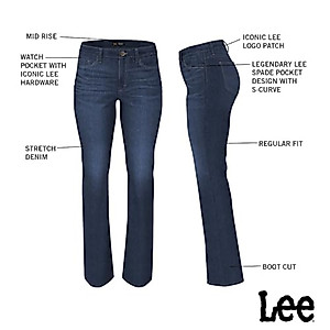 Lee Women's Legendary Mid Rise Bootcut Jean Heritage Fade 8 Short