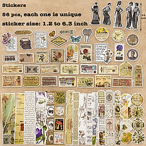 ARTSMONA 100 Pieces Vintage Ephemera Pack Junk Journal Kit Scrapbook Supplies Decoupage Paper Sticker Material for Art Journaling Bullet Journals Planners Collage Album Crafter Gifts (Retro)