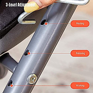 Living Room Lazy Chair with Ottoman & Armrest, Modern Comfy Folding Lounge Chair Reclining Sofa Leisure Chair Armchair with Footstool for Bedroom/Office/Hosting, Grey (Large)