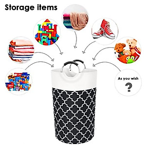 82L Laundry Basket, Laundry Hamper, Hampers for Laundry, Clothes Baskets Collapsible With Handles Waterproof Travel Bathroom College Essentials Storage For College Dorm, Family(Black)