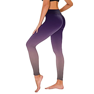Women's Yoga Workout Leggings Casual Gradient Sport Tights Fashion Running Gym Legging High Waist Pilates Pants Polainas De Trabajo De Las Mujeres Black Winter Friday Deals