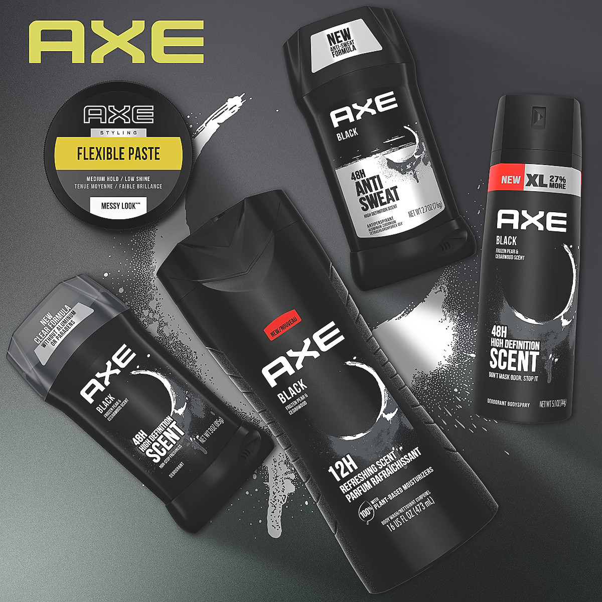 AXE Styling Flexible Hair Paste Urban Messy Look 2 Count for An Instant Texture Boost Hair Styling Made Easy 2.64 oz