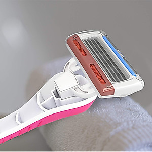 Nylea Razors for Women with Sensitive Skin, Premium Shaving Razor with Lubricating Strip Detachable Razor Head for Convinient Use, 5 Blades with 4 Refills