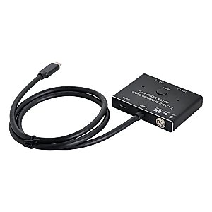 Cablecc USB-C Type-C Bi-Direction Switch MST 1 to 2 Hub Support Video Data PD 8K@30hz 100W 10Gbps with 50cm Cable