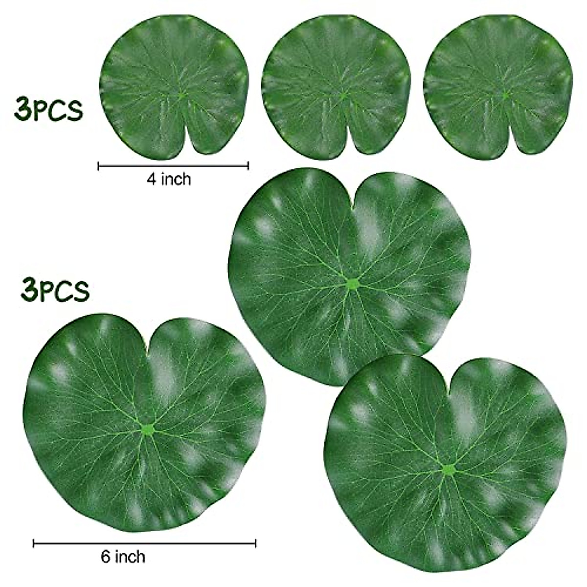 Floating Lily Pads for Ponds, 6Pcs Realistic Lily Pads Leaves Artificial Floating Foam Lotus Leaves Plastic Foam Water Lily Pads Foliage Pond Decor for Pond Pool Koi Fish Patio Aquarium