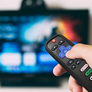 Protective Cover for Roku Remote - Environmentally Friendly Silicone Material, Drop-Proof, Dust-Proof, Washable, Compatible with Most Models of Roku Voice Remote Skin, Roku TV Remote Case (Black)