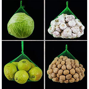 100Pcs 20" Green Reusable Nylon Mesh net Produce Grocery Toys Fruits Vegetables Seafood Storage Poly Storage Bags (20 Inches, Green)