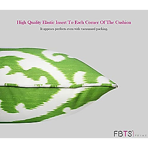 Outdoor Waterproof Decorative Seat Cushions Set for Patio Furniture, 20x20 Inch Fade Resistant Tufted Chair Cushions and Patio Garden Throw Pillows with Inserts for Couch Bed Sofa, Paisley Green