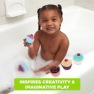 Idea Factory Color Changing Cupcake Bath Squirter Toys - Party Favors, Educational, Bath Toys