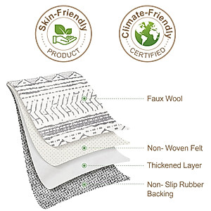 Area Rugs 8x10 Living Room: Washable Boho Large Neutral Soft Farmhouse Rug Stain Resistant Modern Geometric Non Slip Indoor Floor Carpet for Bedroom Nursery Kids Playroom Office- Gray White