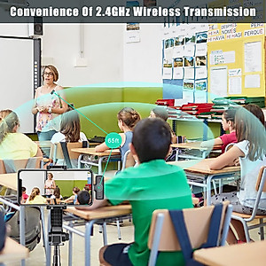 AlwQuali Professional Wireless Lavalier Lapel Microphone with Case for Android Phone Tablet - Cordless Omnidirectional Condenser Recording Mic for Podcast Vlog, Compatible iPhone iPad