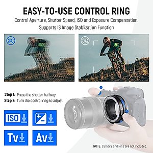NEEWER EOS EF to RF Lens Adapter, Auto Focus Lens Mount Adapter with Control Ring, Compatible with Canon EF/EF-S Lens EOS R EOS Ra EOS RP EOS R5 EOS R6 EOS R3 - NW-EF-EOSR ARC, Max Load: 4.4lb/2kg