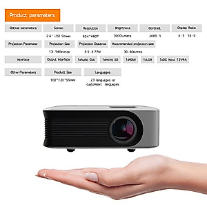 WiFi Mini Projector, Pocket Size for Apartment, Bedroom, Outdoor Portable Video Projector, Compatible with Full Hd 1080p HDMI, USB, SD, Laptop, Smartphone，Home Theater Enjoy