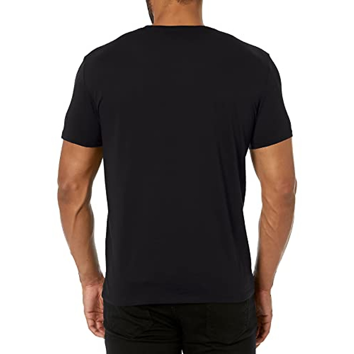 A|X Armani Exchange Men's Basic Pima V Neck Tee, Black, Medium