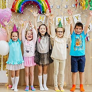 24 PCS Iridescent Hanging Swirl, Shinny Holographic Ceiling Decorations, Plastic Streamer Party Decorations with Double-Swirls and Single-Swirls for Birthday Decorations, Wedding, Baby Shower