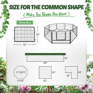 CAPHAUS Decorative Garden Fence, 24 Inch x 21 FT Heavy Duty Iron Fencing Landscape Patio Flower Bed Animal Barrier Border Edging Section, Panel Decor, Folding Wire Fence for Yard for Dog Outdoor