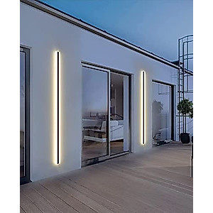 RILEWA Long Strip Wall Light Modern Outdoor Lighting Lamp, 110V 220V Hanging LED Lighting Fixtures，IP65 Waterproof Anti Rust,for Garden Porch,Bedroom Bedside,Hallway (Cold White, 24inch)