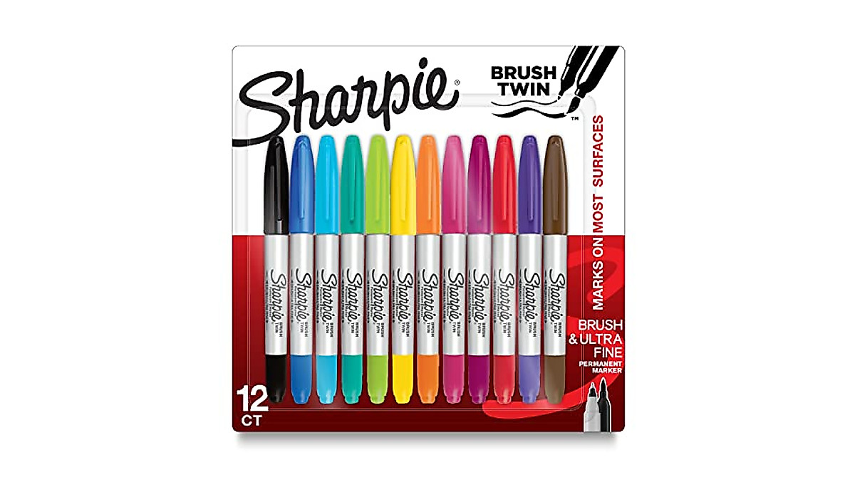 Sharpie Brush Twin Permanent Markers - Vibrant & Versatile Art Supplies
