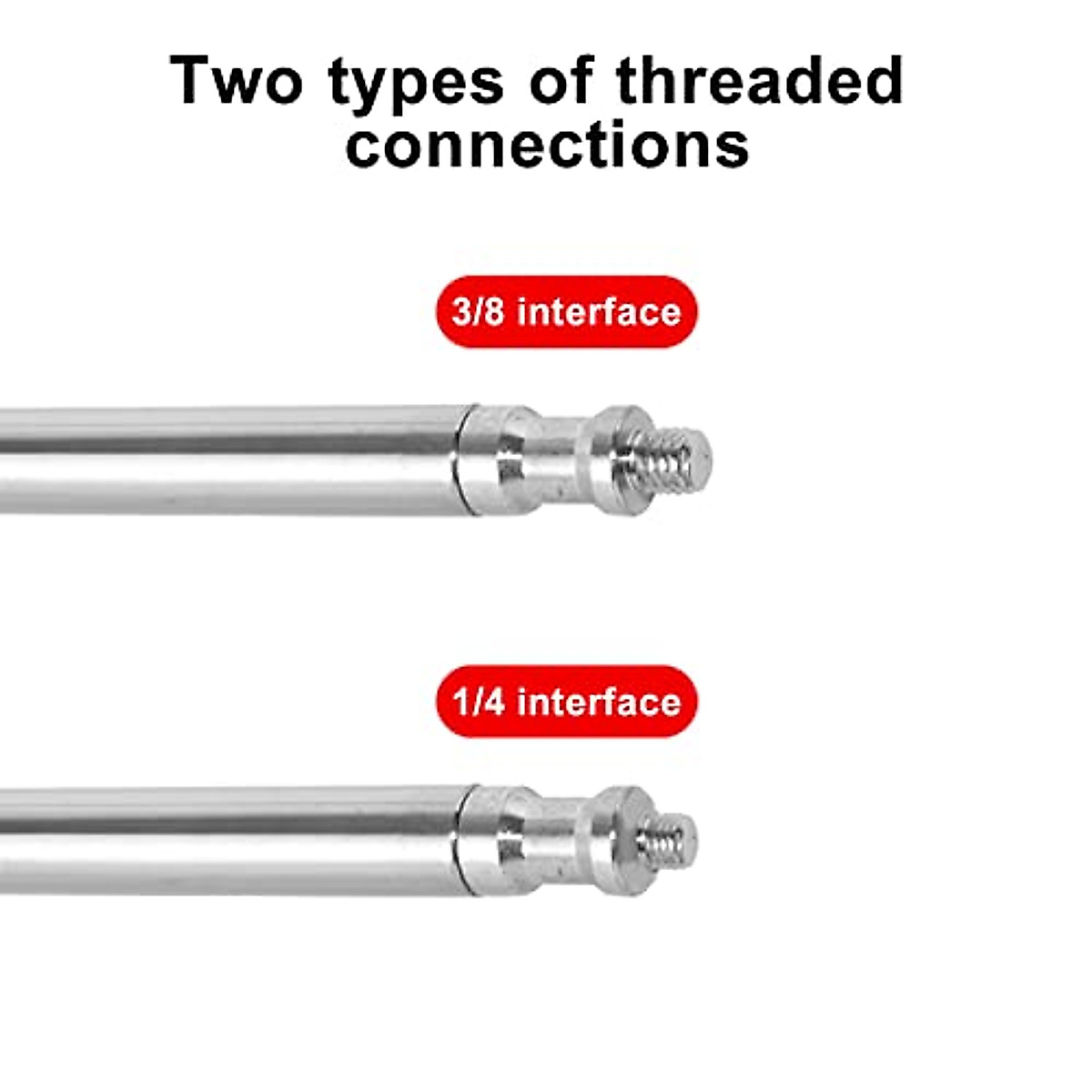 Soonpho 50 inch Extension Grip Crossbar Arm for Heavy Duty C Stand,Solid Boom Pole with 1/4 & 3/8 Thread for Softbox,Reflector,Umbrella,Flags, Diffusion and Other Studio Video Photography Equipment