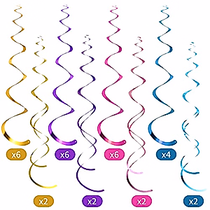 Arabian Nights Party Decoration Genie Lamp Mandala Swirls Ceiling Foil Party Decoration Eid Mubarak Decor for Indian Princess Baby Shower Moroccan Birthday Party Supplies 52 Pcs