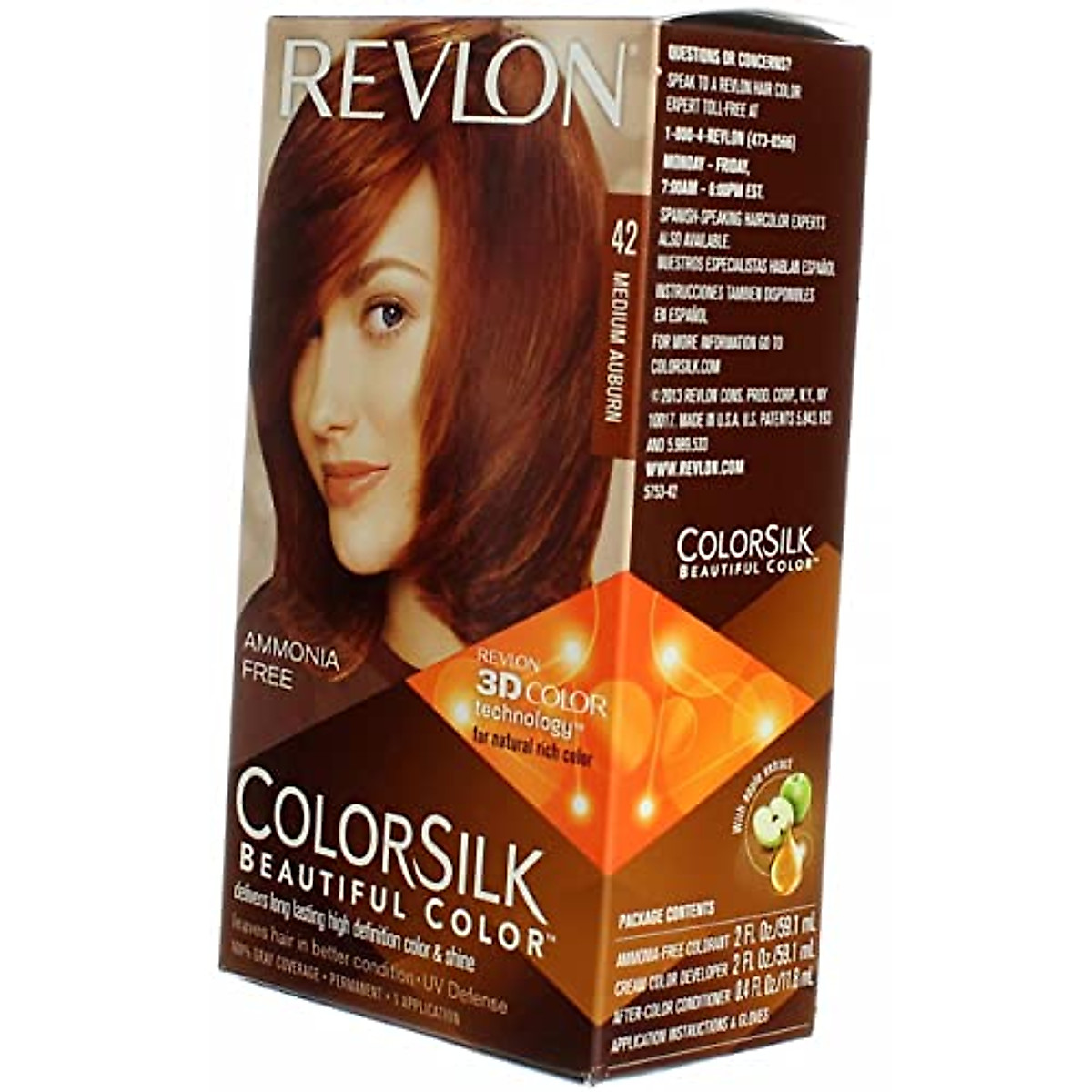 Revlon ColorSilk Hair Color, 42 Medium Auburn (Pack of 2)