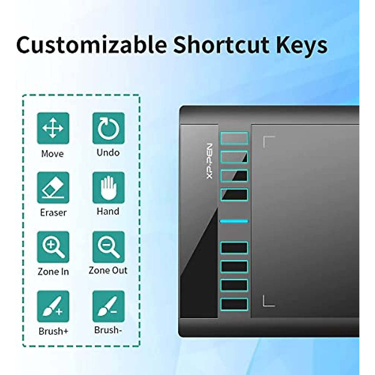 XPPen Star03 V2 Drawing Tablet Graphics Drawing Pen Tablet with 8192 Levels Pen Pressure Battery ...