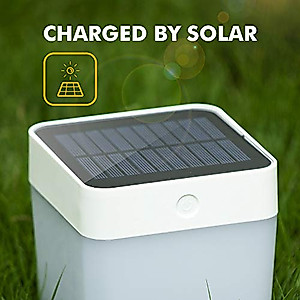 LUTEC Table Cube Light 100 Lumen 1 Watt 3 LED Simple Touch-Button Operation 3 Step Dimmer Portable & Moveable Solar Table Light Outdoor,Waterproof Exterior Atmosphere Lighting for Patio, Tent