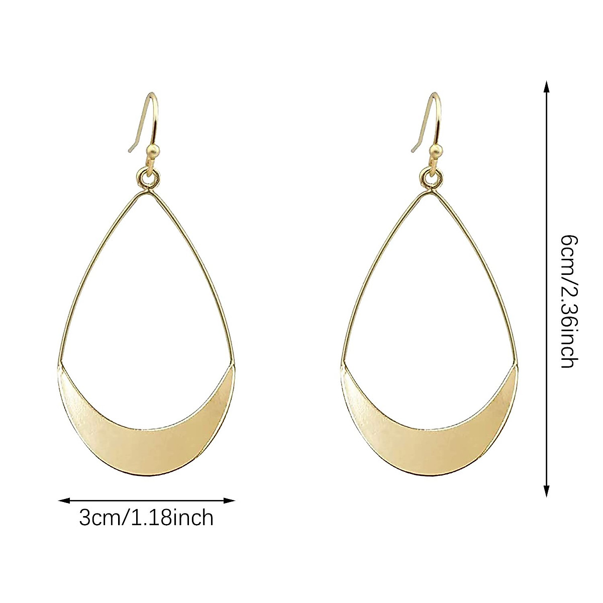 TIANHONGYAN Simple Lightweight Drop Dangle Earrings Boho Gold and Silver Teardrop Earrings for Women Jewelry Gifts (gold)