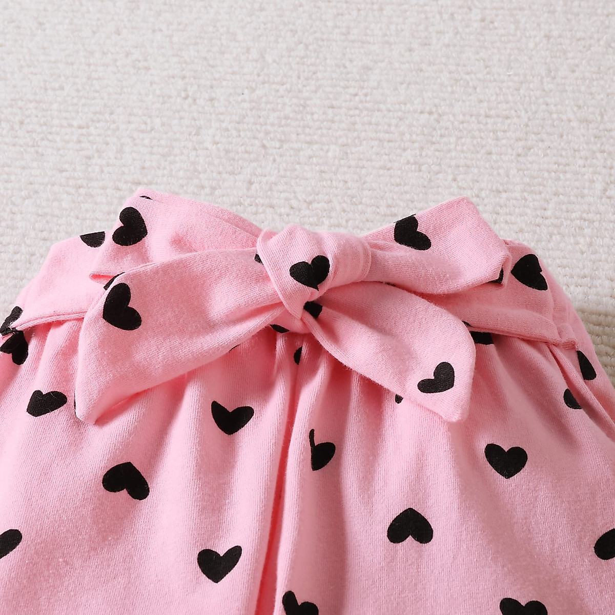 U·nikaka Toddler Baby Pants Leggings for Girl 5-Pack with Belt Heart Print Cotton in Grey White Blue Orange and Pink 18 Months